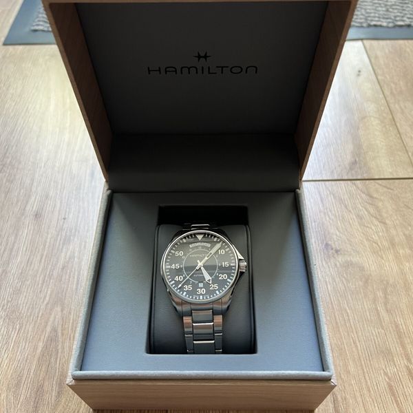 Hamilton Khaki Aviation Pilot Day Date Automatic Watch H64615135 | WatchCharts Marketplace