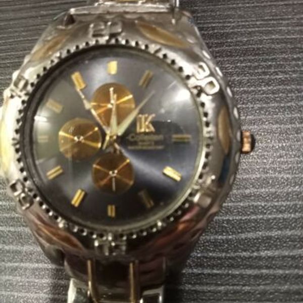IK MENS COLLEITEN SILVER AND GOLD COLOUR WRIST WATCH CHUNKY QUALITY ...