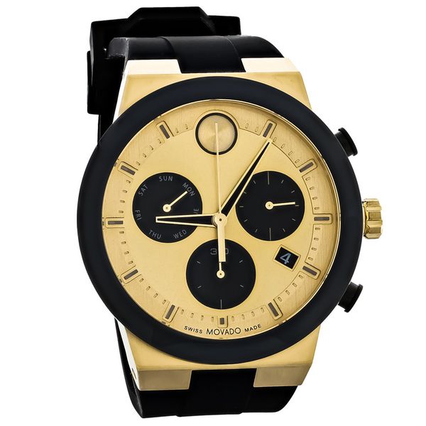 Movado Bold Fusion Mens Gold PVD Stainless Chronograph Quartz Watch ...