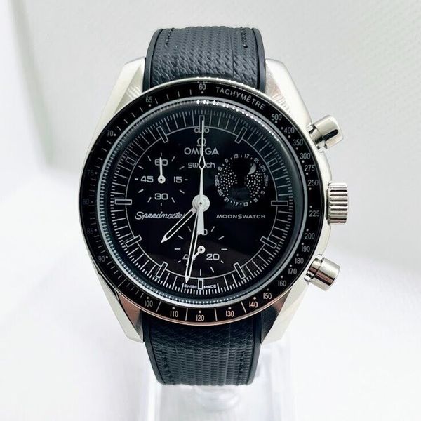 Custom MOD OMEGA x Swatch MoonSwatch Metal Case BLACK Mission to the ...