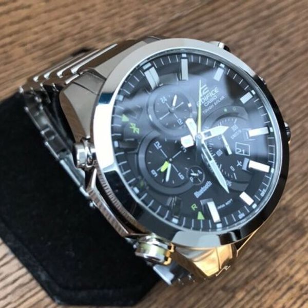 Mens Genuine Casio Edifice Solar Bluetooth Smart Watch Black EQB-500d ...