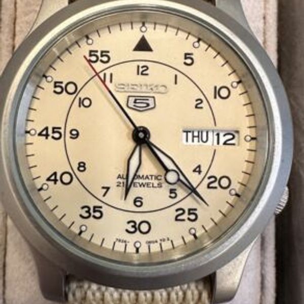 Seiko 5 Sports Beige Watch Automatic | WatchCharts Marketplace