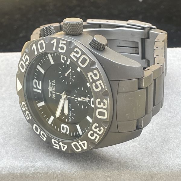 Invicta TI-22 Chronograph Black Dial Titanium Men's Watch Model Number ...