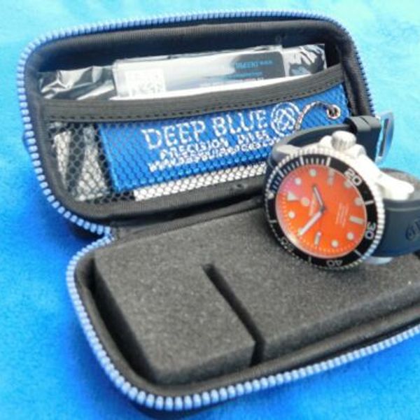 Deep Blue Master 1000 Foot Diver Automatic Dive Watch Orange Dial ...