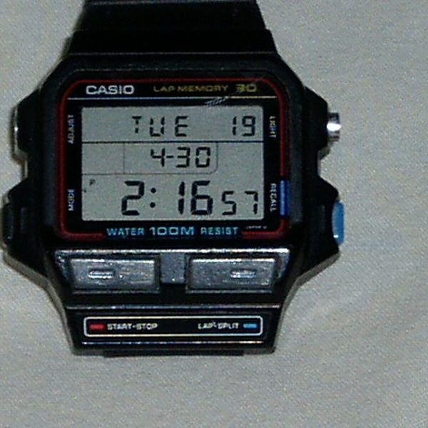 Vintage Casio SDB-500W Digital Watch, Lap Memory 30, WR100, Module ...