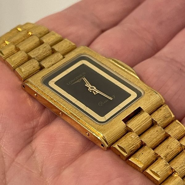 1980â s Longines Quartz Watch Gold Black 33mm x 24mm Case | WatchCharts ...