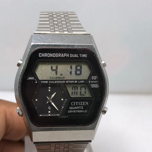 Vintage Citizen 41-9010 Crystron LC Ana Digi Quartz Men's Wristwatch ...