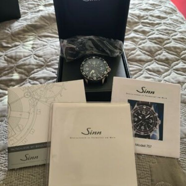 Mint Sinn 757 Duochrongraph Pilot Watch - Box, Papers, 2 Sinn Rubber ...