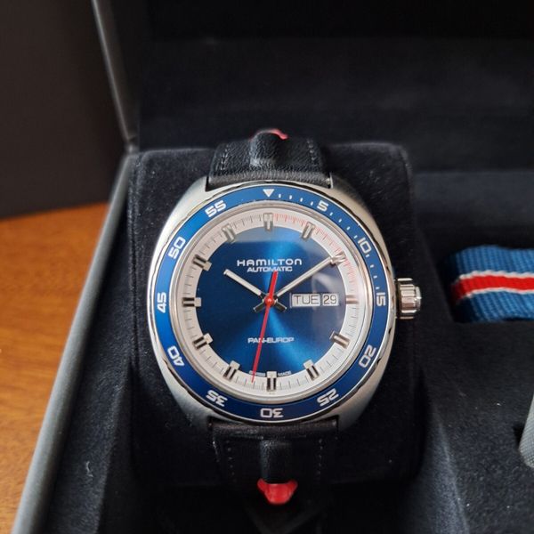 Hamilton Pan Europ Day/Date Auto Blue Dial Watch H35405741 ...