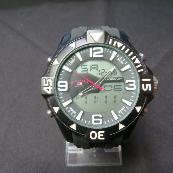 New US Polo Assn Men’s Black Red Analog Digital Watch #SR626SW ...