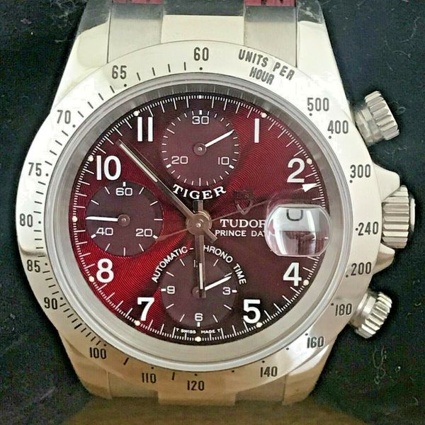 Tudor Tiger Chrono w/ rare Bordeaux dial, Tudor guarantee & Tudor Tiger ...
