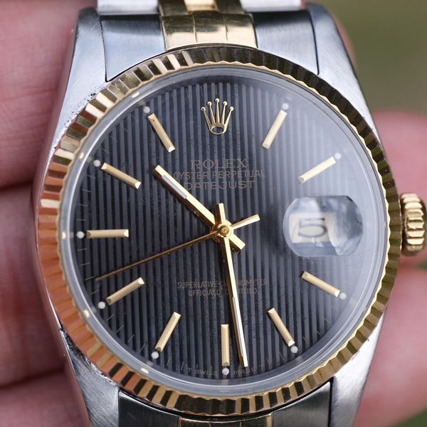 [WTS] STUNNING Rolex Datejust 16233 w/RARE black tapestry dial ...