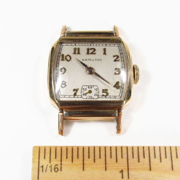 Vintage 1938 Hamilton USA 17J 987A 10K Gold Filled Mens Windup Wrist ...