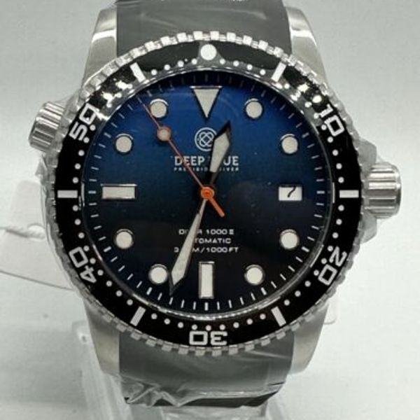 DEEP BLUE DIVER 1000 AUTO DIVE WATCH- BLUE BLACK GRADIENT 40mm DIAL ...