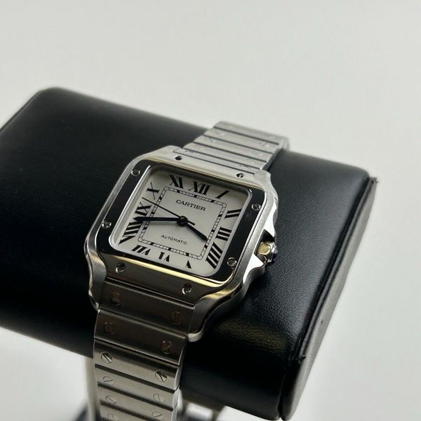 2019 Cartier Santos De Cartier 35MM Silver Dial Steel Bracelet ...