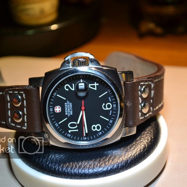 SOLD******** WENGER 'Brigade' Swiss Military Watch (Panerai homage ...