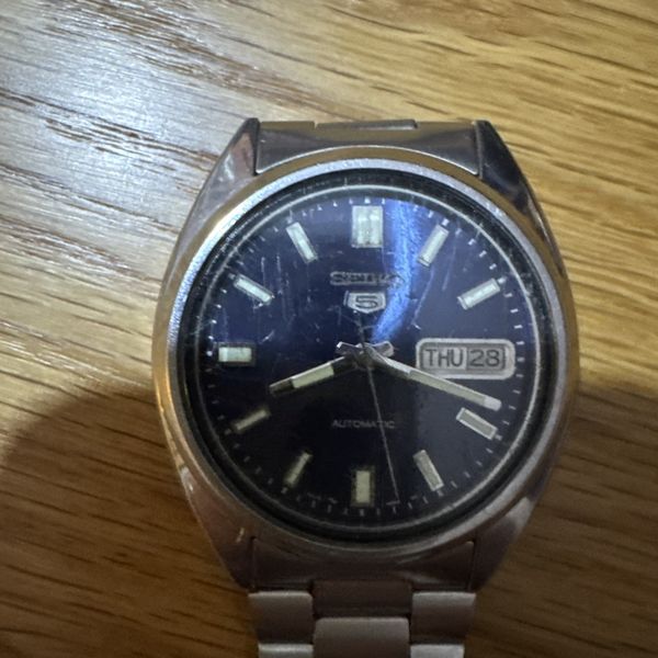 Seiko 5 Men's Automatic Watch 7009-3040 Day/Date Blue Face | WatchCharts Marketplace