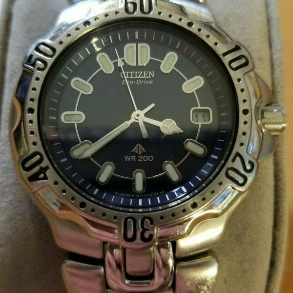 Citizen Eco-drive 7871-H10252 Y men watch vintage WR200 blue dial new ...