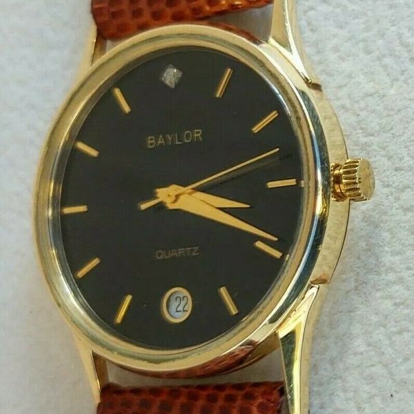Heuer 14k Gold(solid)Men's Watch w/ diamond, Heuer/Baylor-Swiss made ...
