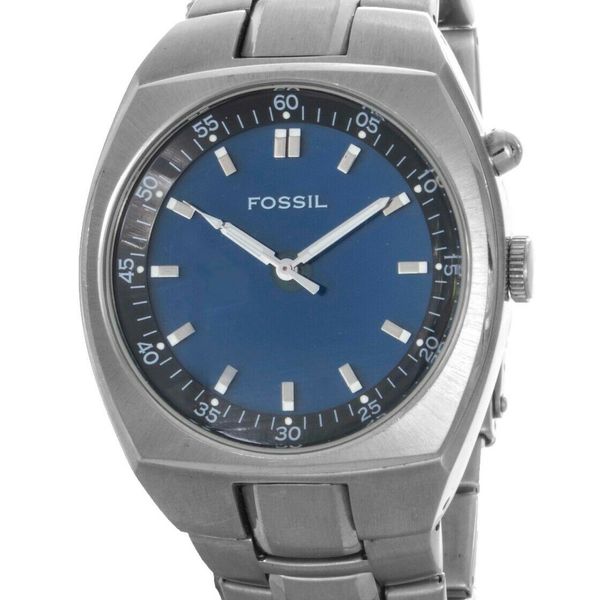 Fossil AM3603 Blue Dial Stainless Steel Bracelet Men's Watch ...