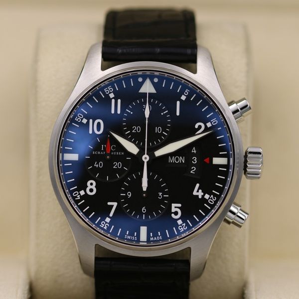 FSOT: IWC Pilot's Watch Chronograph IW377701 Black Dial 43mm - 2016 Box ...