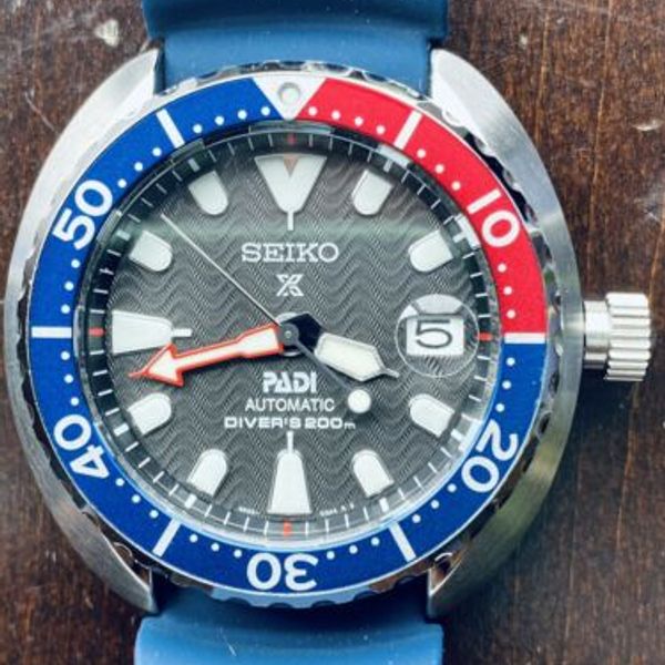 Seiko SRPC41K1 Prospex Mini Turtle PADI Automatic Diver Pepsi Bezel ...