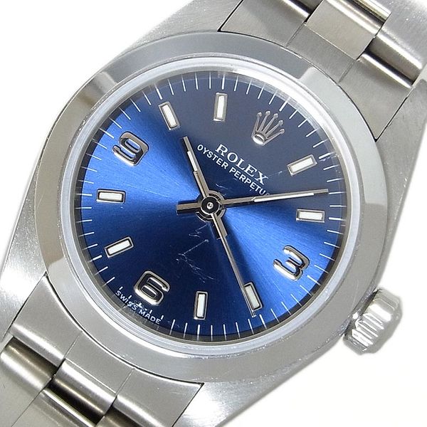 Rolex ROLEX Oyster Perpetual 76080 Automatic Blue Ladies Watch [Used ...