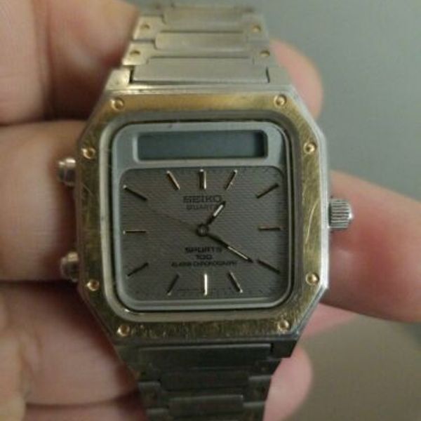 Vintage Seiko Digital Analog H557-5179 Two Tone New Battery Estate ...