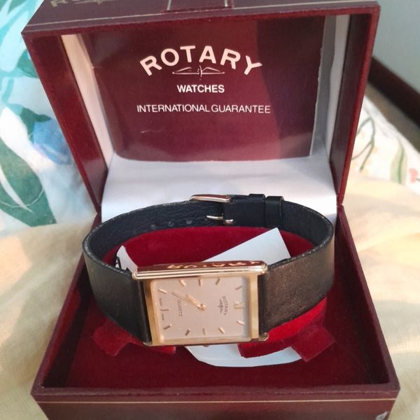 Mens Quartz Rotary Tank Style Watch In Original Box | WatchCharts ...
