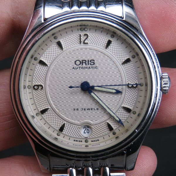 VINTAGE ORIS 7484 2824 STAINLESS STEEL SS SWISS MADE DATE AUTOMATIC ...