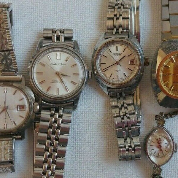 Seiko vintage watch lot - 3 Seiko lady watches - 5 total watches ...