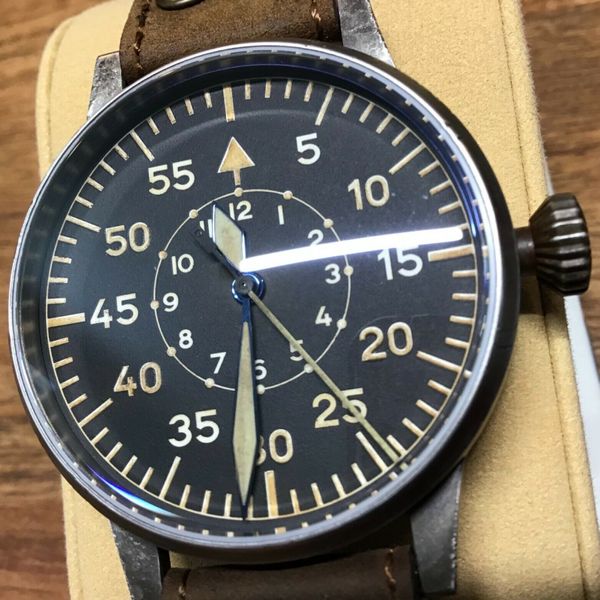 Laco 24 Paderborn ERBSTUK Type “B” 42mm ETA Auto WW2 German Pilot Watch ...