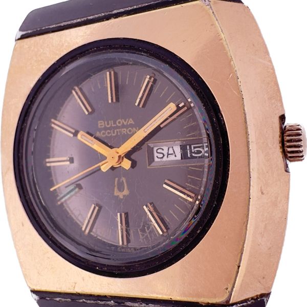 Vintage Bulova Accutron Men's Tuning Fork Wristwatch 231 3A w Gold Tone ...