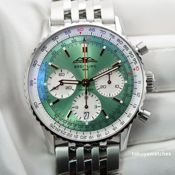 FSOT:MINT BREITLING NAVITIMER B01 CHRONOGRAPH Mint Green DIAL 2023 ...