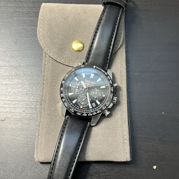 Seiko Chronograph 6T63-00D0 Quartz Watch Black Dial 41mm Tachymeter ...