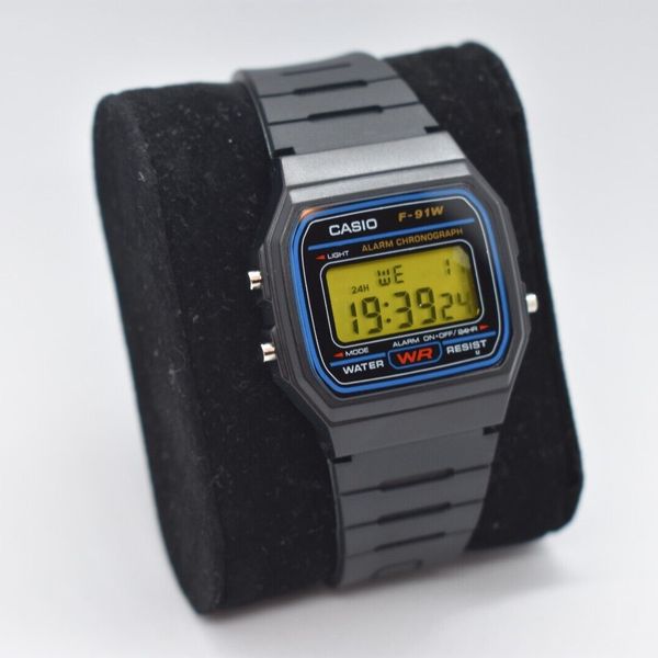 ð CUSTOM Yellow Casio F91 W Retro Digital Watch Modified 80s Style ...