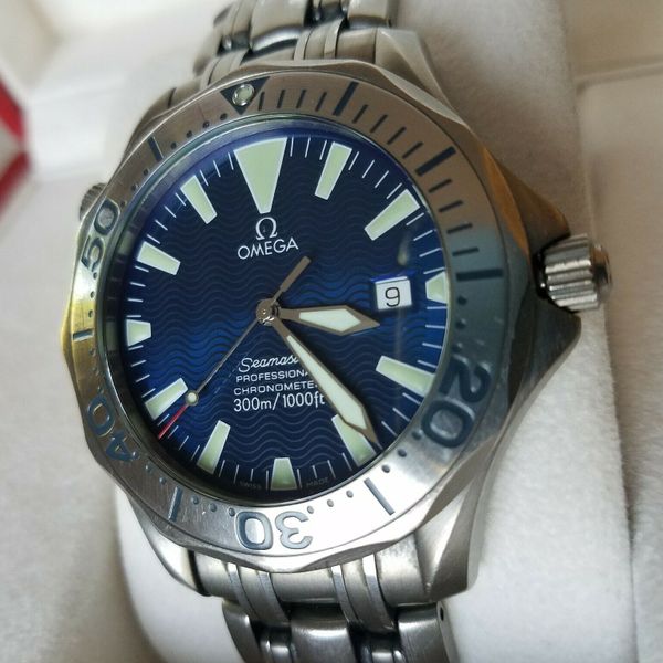 41.5mm Omega Seamaster Blue Wave Dial Automatic Chronometer 300m ...