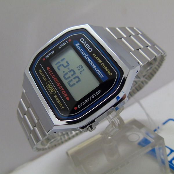 GENUINE CASIO ILLUMINATOR DIGITAL ALARM CHRONO WATCH * NEW* A168WA-1WDF ...