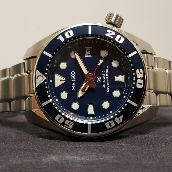 Seiko PROSPEX SBDC033 Sumo Blue Dial Automatic Diver Men's Watch ...