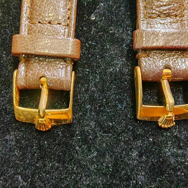 Original Vintage Rolex watch strap with 18k Yellow gold Buckles 17mm ...