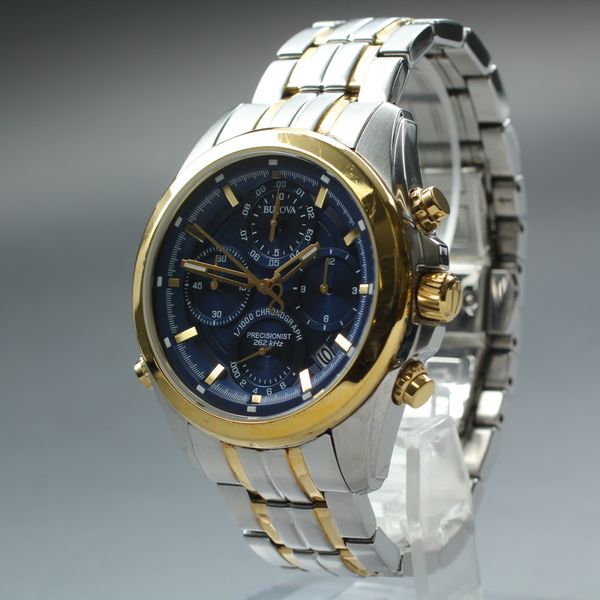 [Exc+5] BULOVA Precisionist Chronograph 98B276 Quartz Men's Swiss Made ...