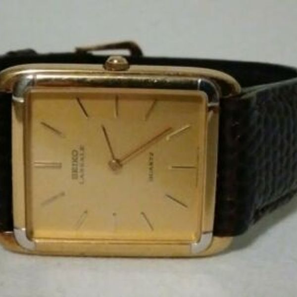 Vintage Seiko Lassale 6020 Men Gold Tone Rectangle Quartz Watch Hour~New Battery | WatchCharts ...