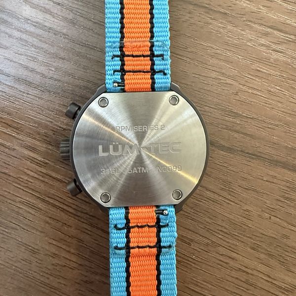 Lum-Tec Watch - RPM Series - RPM2 Orange & Blue Dial Chronograph Super ...