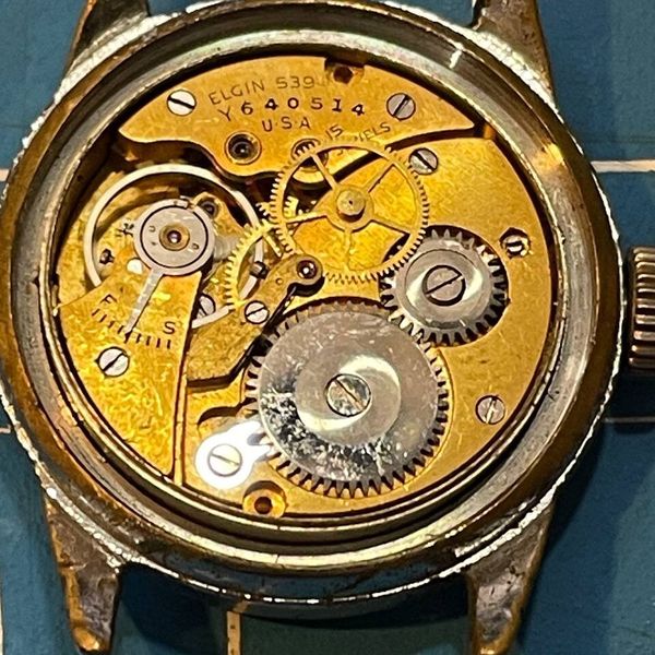 1940s Elgin 539 Movement 15 Jewel Military Issued WWII Wristwatch ...