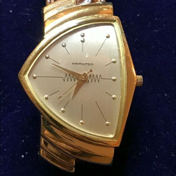 Hamilton Ventura 6108 Registered Edition Gold Plated Quartz Vintage ...