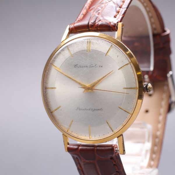 Vintage 1960's CITIZEN Deluxe 515701 Gold 21J Manual Winding 36mm JDM ...