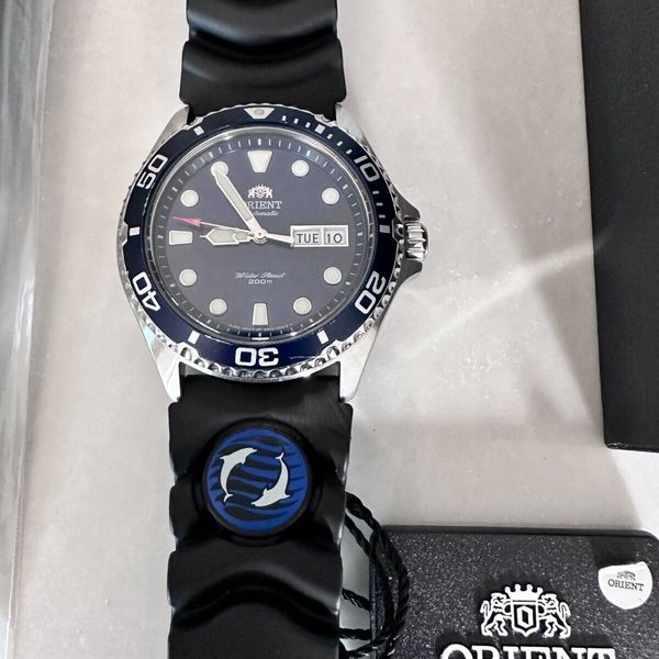 Orient Ray II 42mm Stainless Steel Case Black Rubber Strap Men's Watch ...