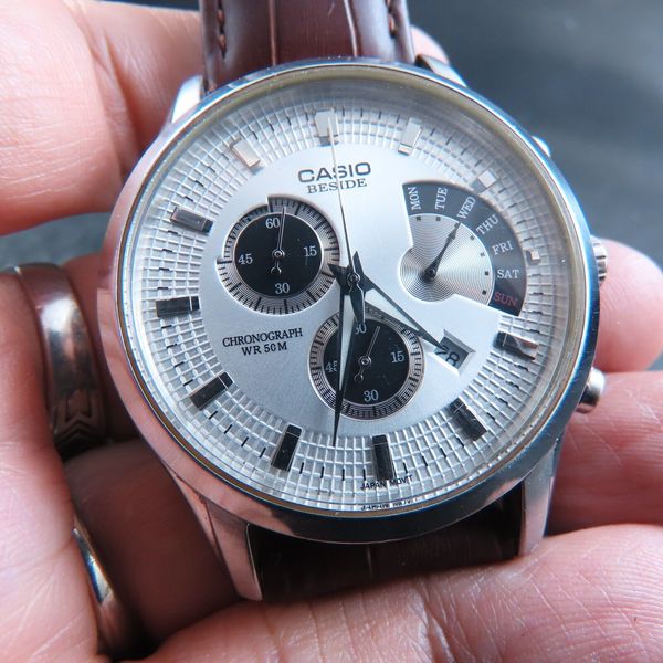 BEM-501 Casio Beside Chronograph Daydate Quartz Men Watch | WatchCharts ...