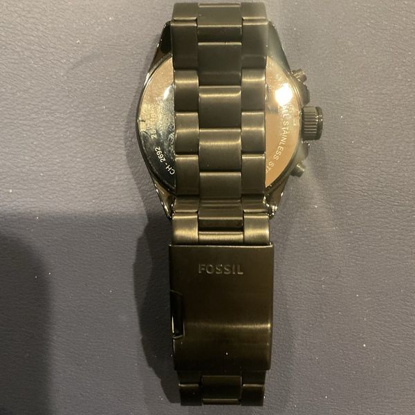 Menâ s Fossil Watch CH-2692 Blue Dial Black Stainless Body | WatchCharts Marketplace