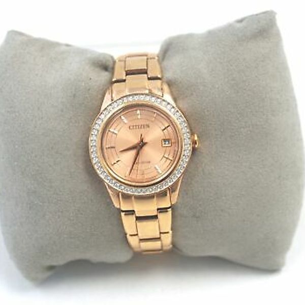 Ladies CITIZEN Eco-Drive Rose Gold Toned Solar Wristwatch - G23 ...